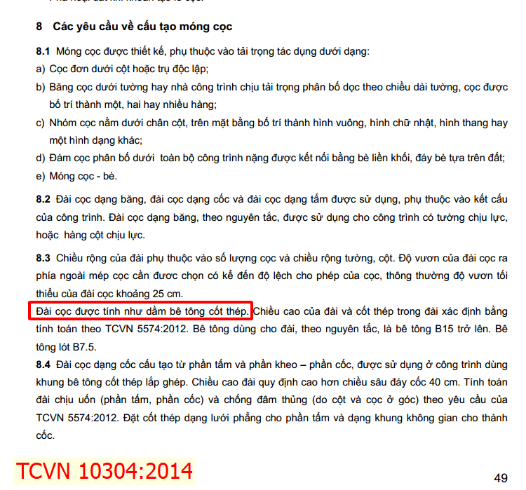 Hỏi về tính cốt thép cho đài cọc